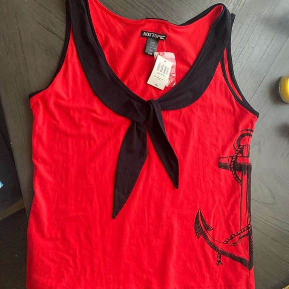 Hot Topic | Tops | Red Pin Up Style Top | Poshmark